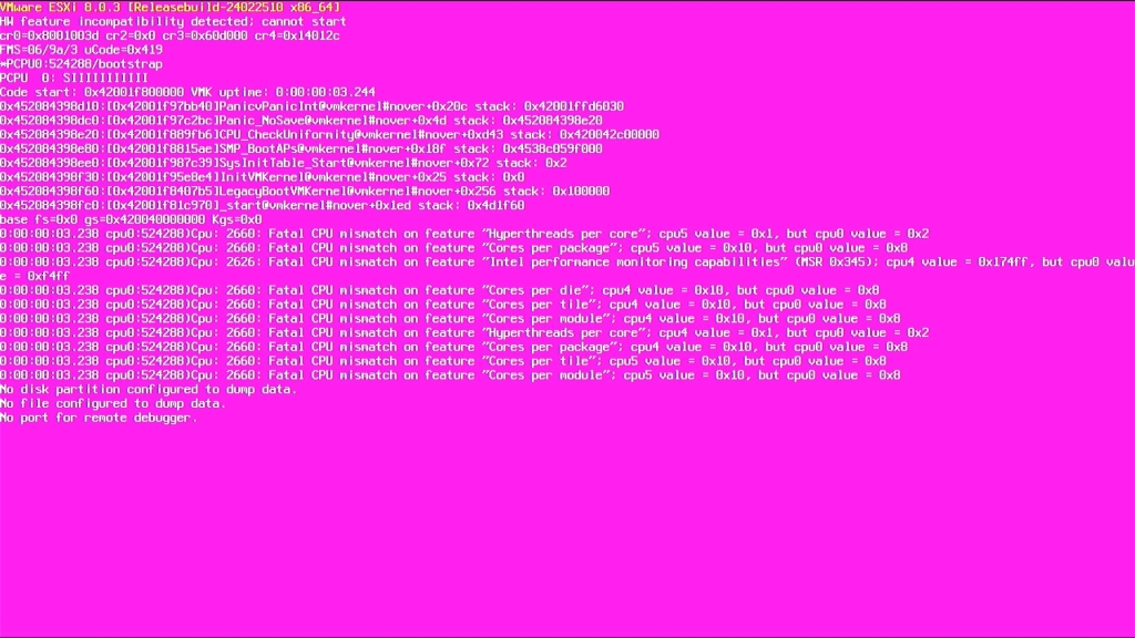 第12世代のIntel CPUを搭載する機器にESXi8をインストールする – guro_chanの手帳